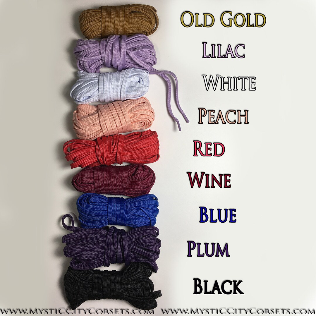 Corset Lace, Lacing Cord, Flat 6, 8, 10, 12 Meters Length, Black - Etsy