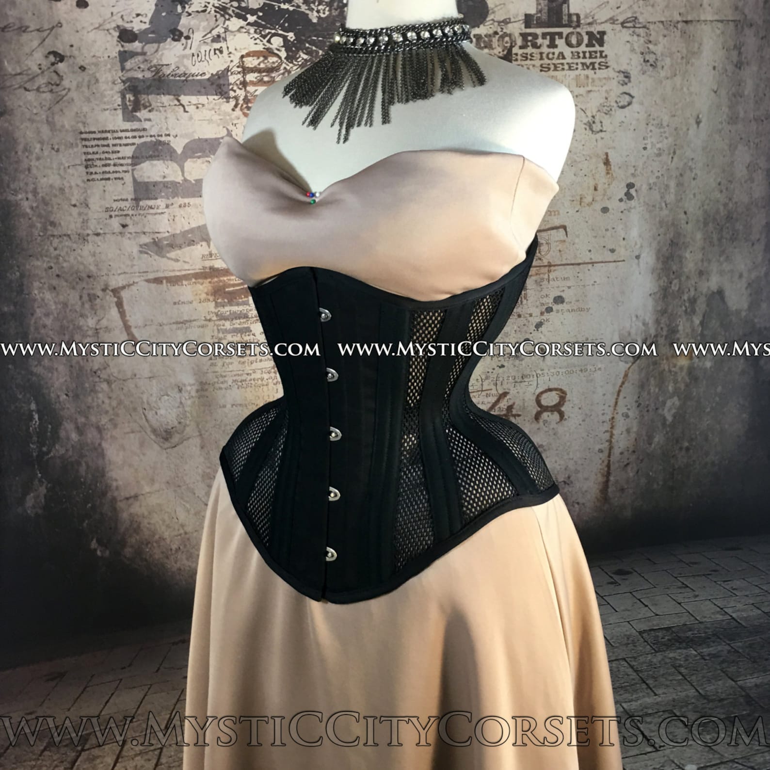 New MCC-75 Black Cotton/black Mesh Underbust Tightlacing Waist Training ...