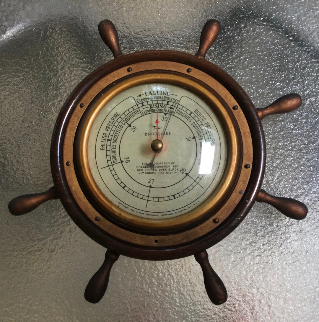 Vintage Taylor Baroguide Ship Wheel Wall Mount Barometer - Etsy