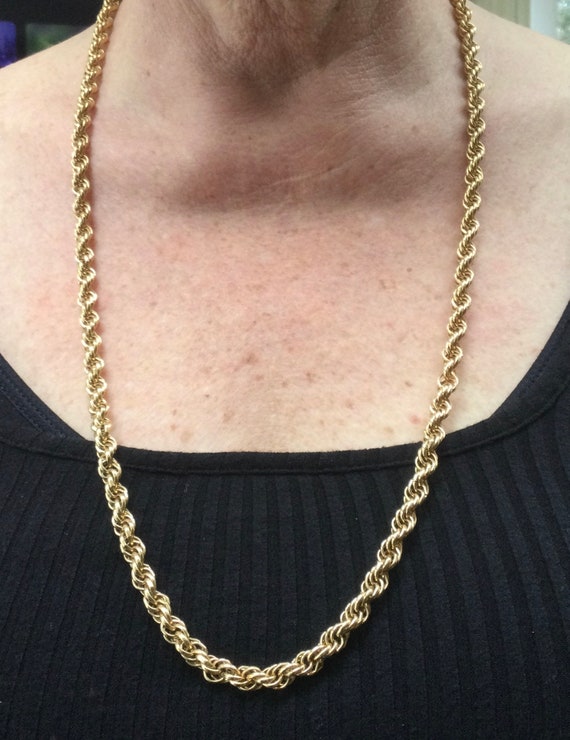 Monet Vintage Rope Chain Necklace - Gem