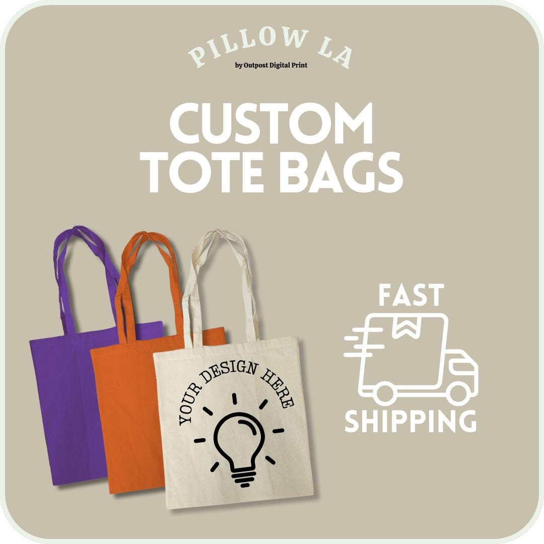 Custom Tote Bag-multiple Colors Options-custom Design-personalized ...