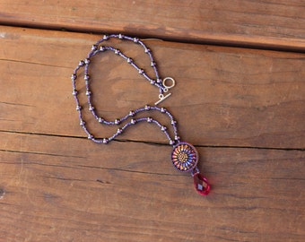 Magenta necklace | Etsy
