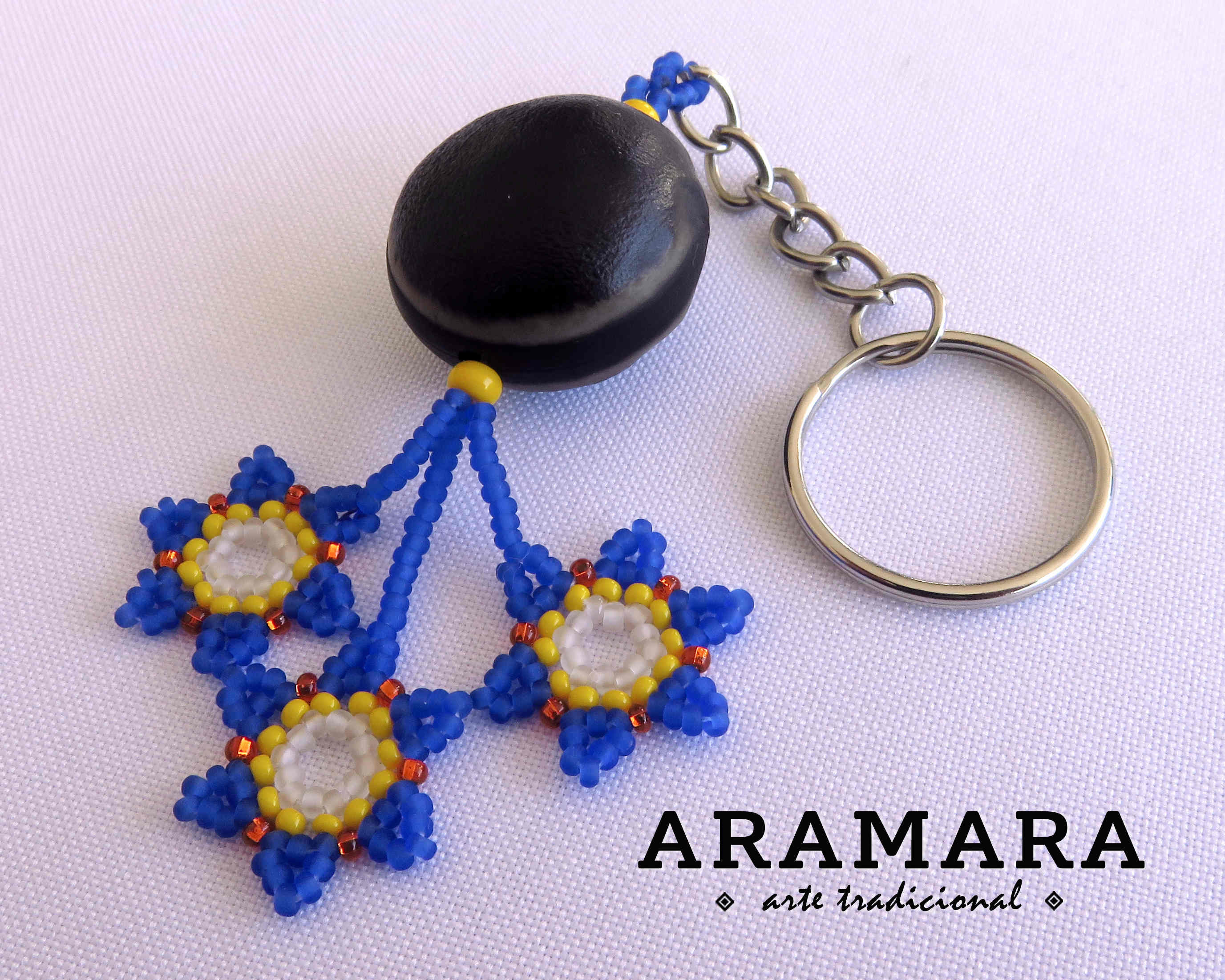 Huichol Keychain, Ojo De Venado, Mexican Keychain, Evil Eye Keychain ...