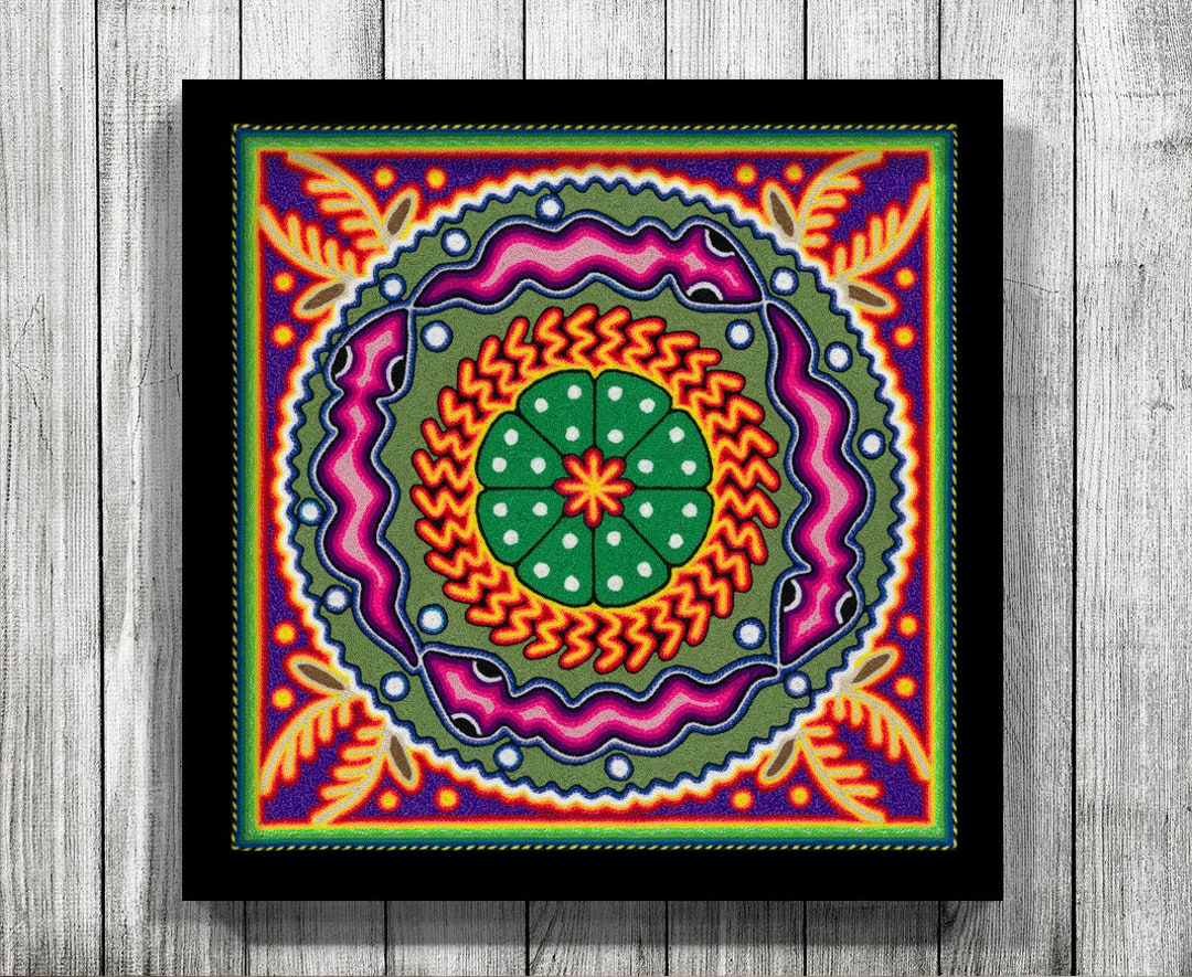 Mexican Decor, Huichol Art, Mexican Art, Mexican Print, Mexican Digital ...