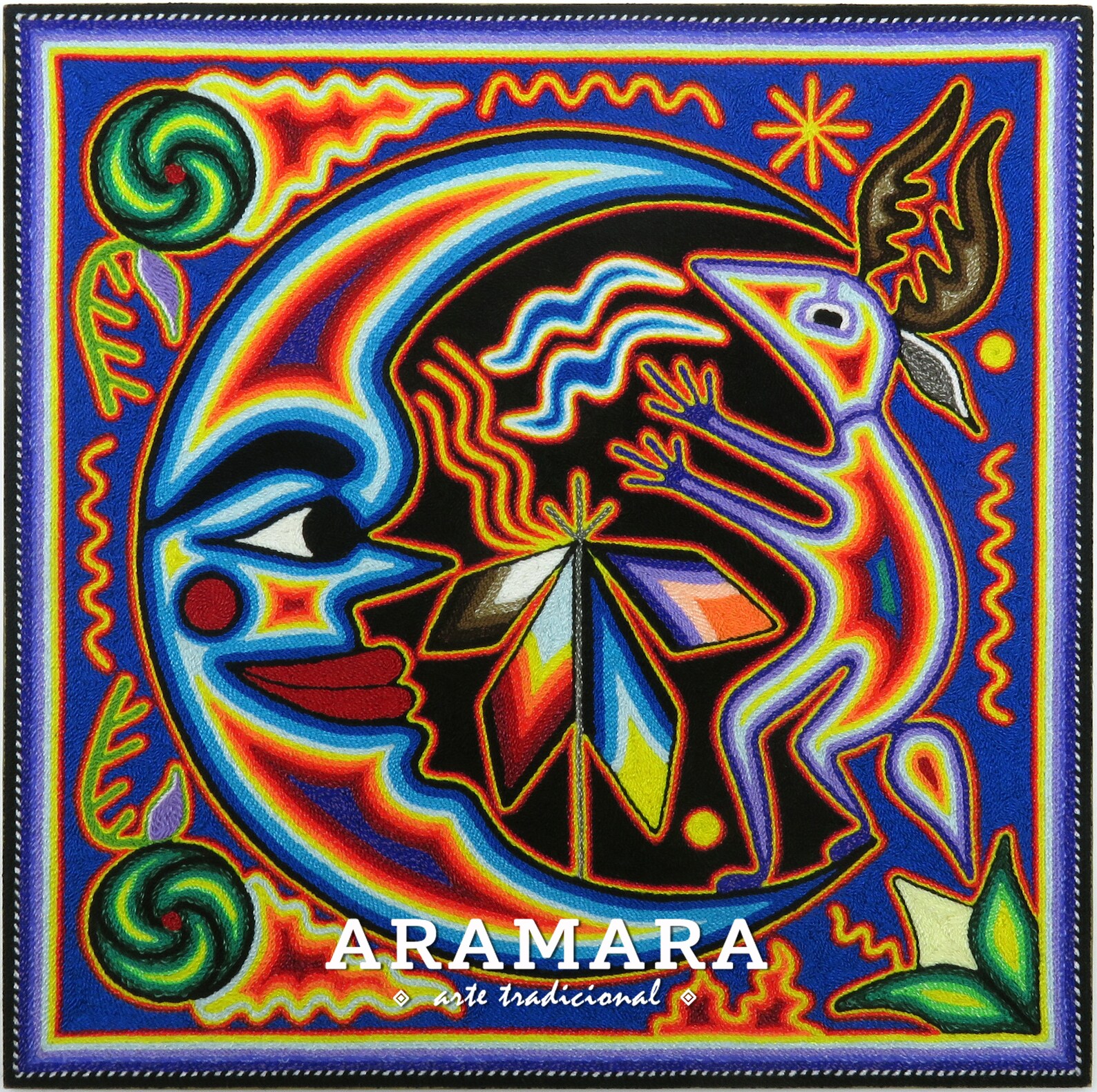 12" Huichol Painting, Native Art, Mexican Painting, Huichol Art ...