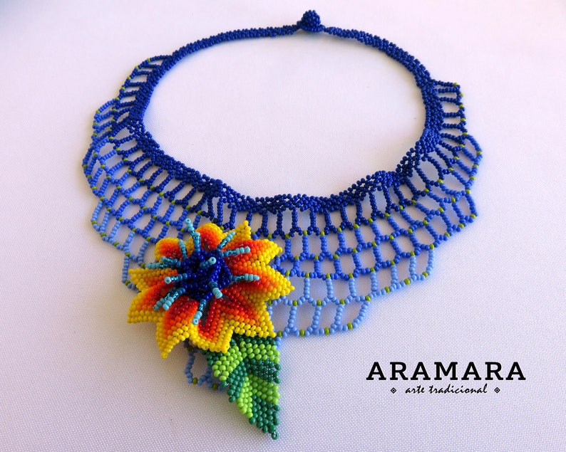 Huichol Jewelry Set, Mexican Necklace, Boho, Huichol Necklace, Huichol Jewelry, Native American ...