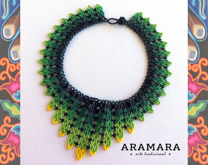 Huichol Beadwork, Huichol Necklace, Beaded Necklace, Mexican Jewelry, Mexican Necklace, Choker ...