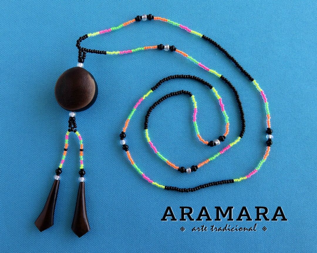 Huichol Necklace, Ojo De Venado, Mexican Necklace, Nazar Necklace, Deer ...