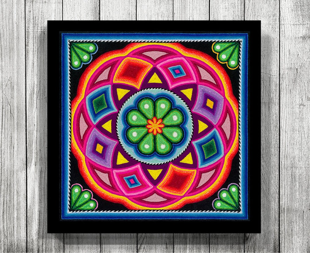 Mexican Decor, Huichol Art, Mexican Art, Mexican Print, Mexican Digital ...