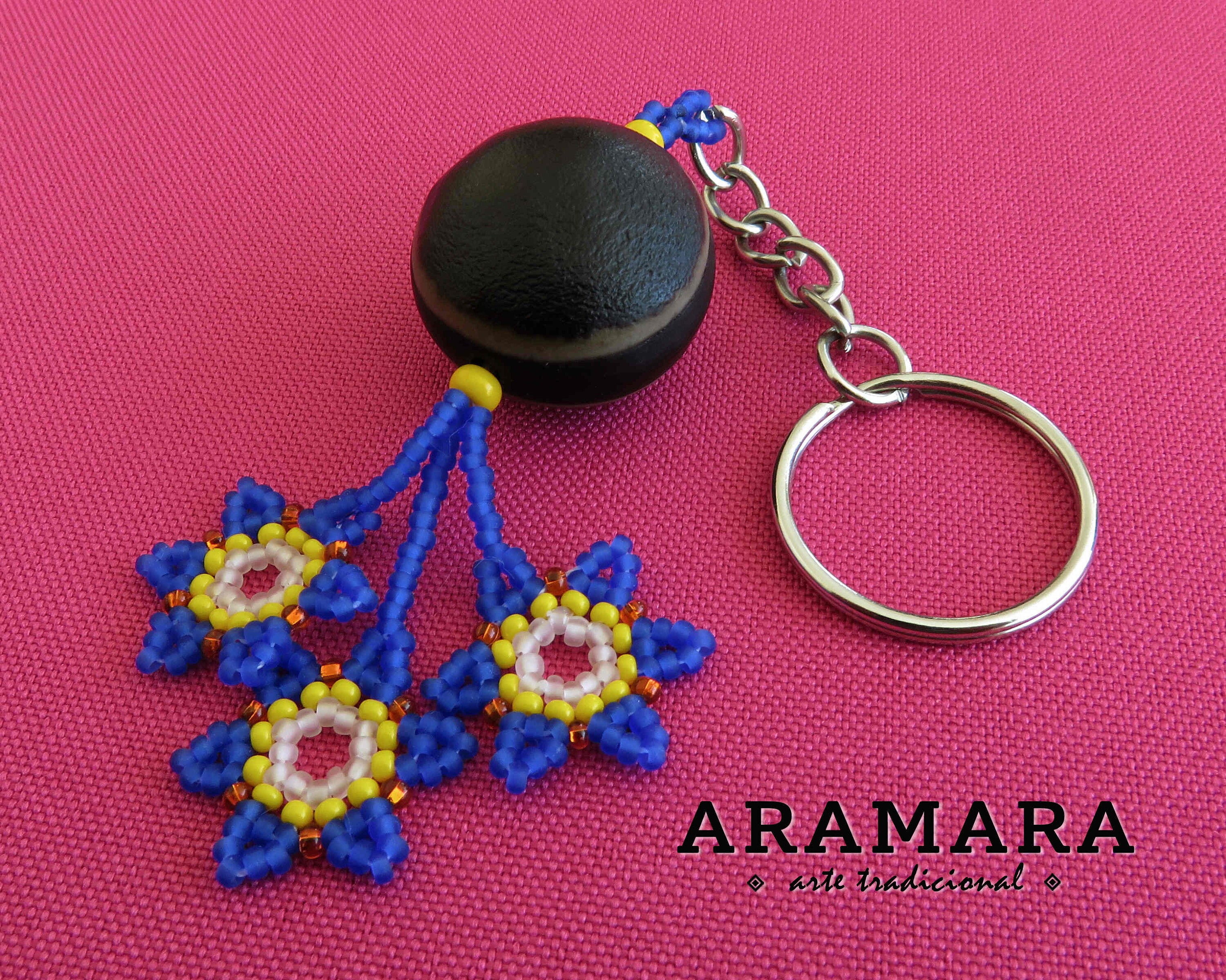 Huichol Keychain, Ojo De Venado, Mexican Keychain, Evil Eye Keychain ...