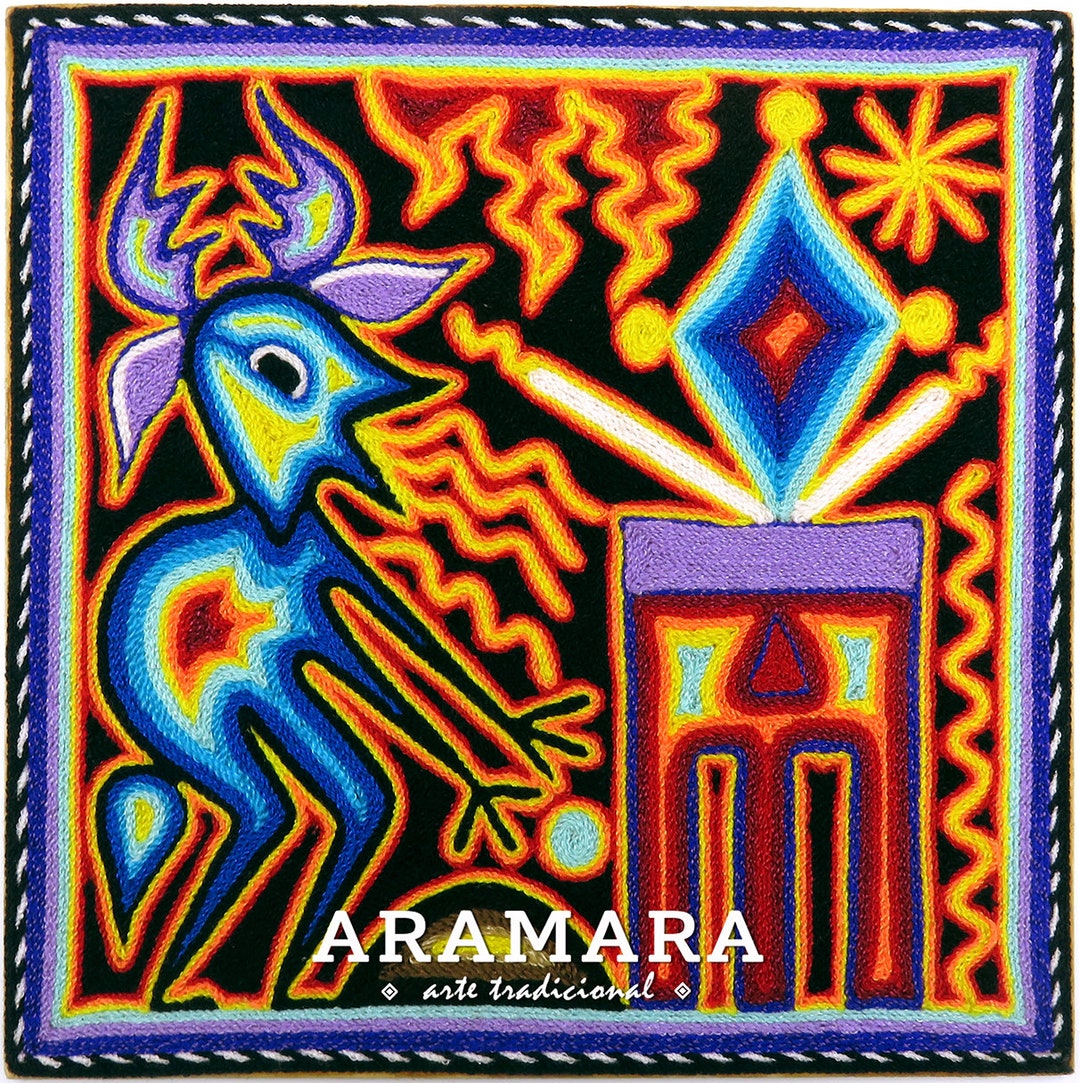 8 Huichol Painting, Mexican Folk Art, Mexican Decor, Huichol Art ...