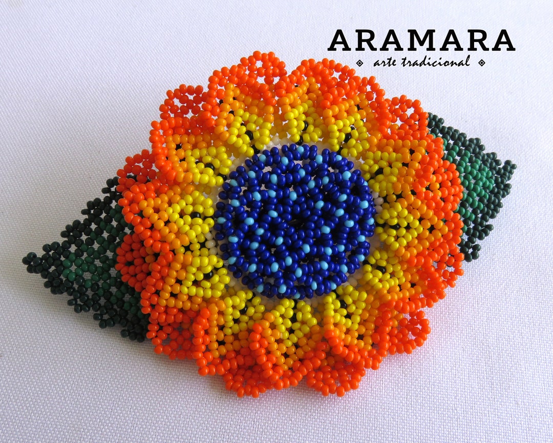 Mexican Art, Huichol Hair Clip, Native American, Mexican Hair Clip ...