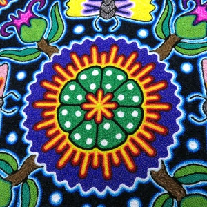 12" Huichol Painting, Native Art, Huichol Art, Mexican Art, Mexican ...
