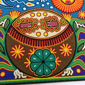 12" Huichol Painting, Native Art, Huichol Art, Mexican Art, Mexican ...