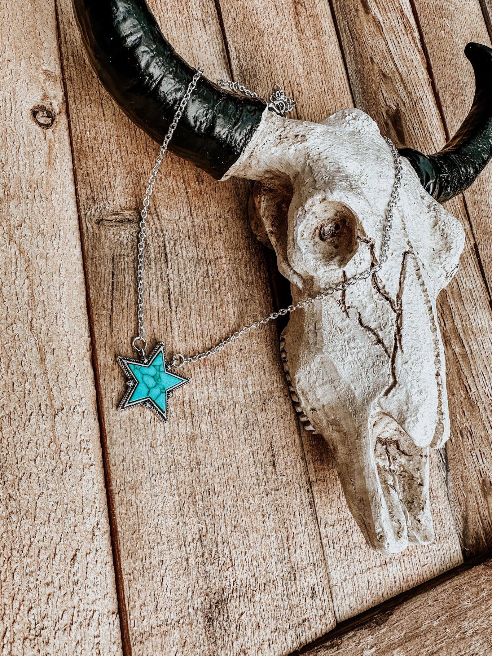 Turquoise Star Necklace: Sterling Silver Western Rodeo Chain - Etsy