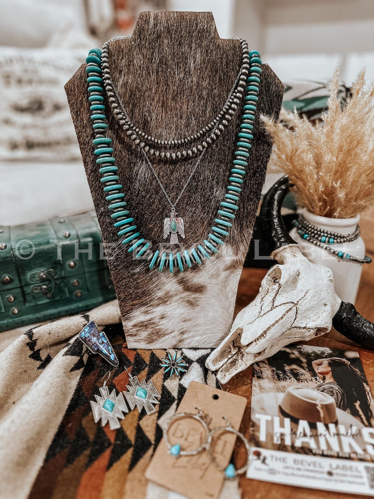 Cowhide Necklace Jewelry Stand: Western Rodeo Cowgirl Organizer - Etsy