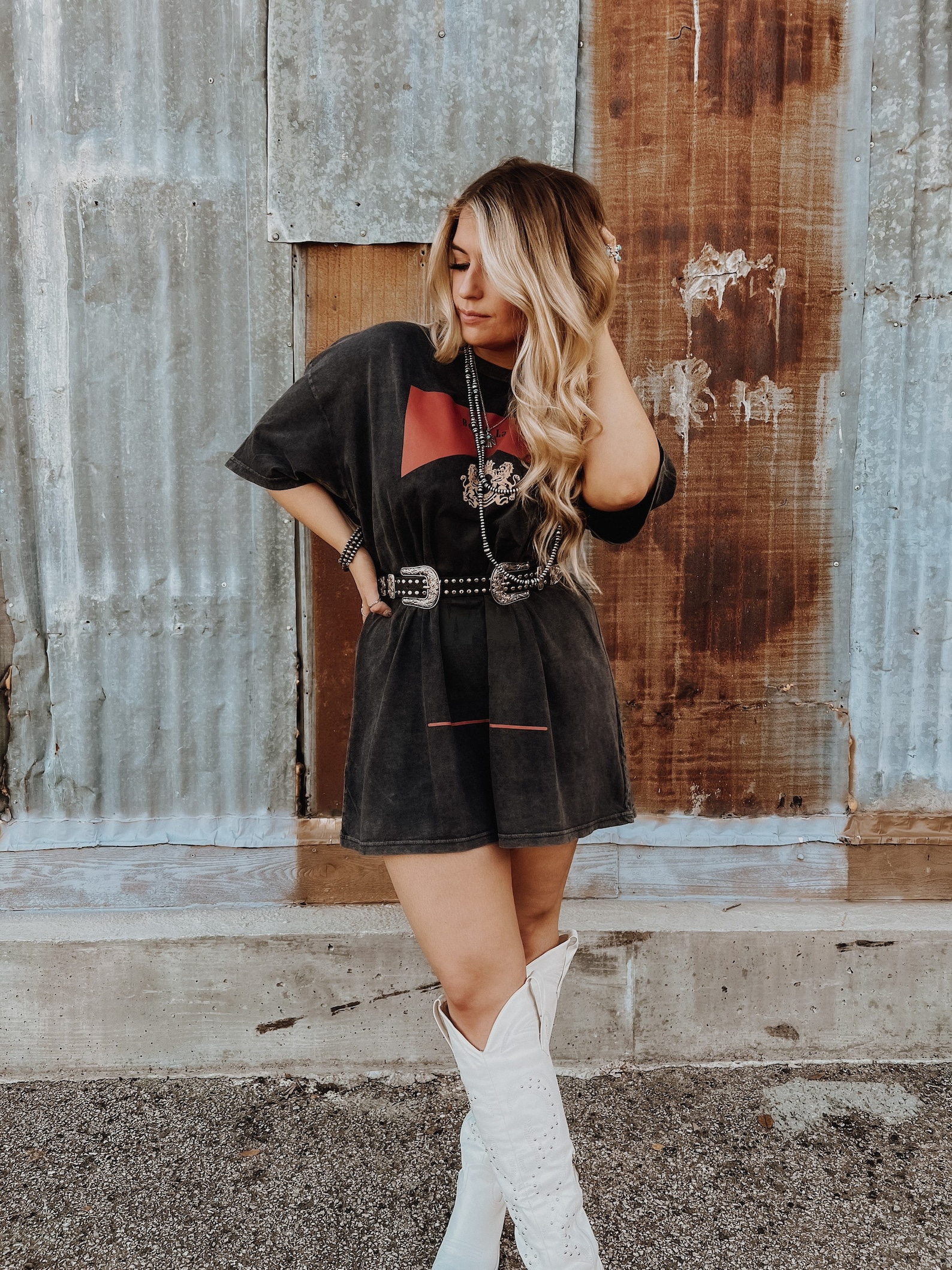 Ladies Black Festival Shirt Dress, Nashville Outfit, Country Concert ...
