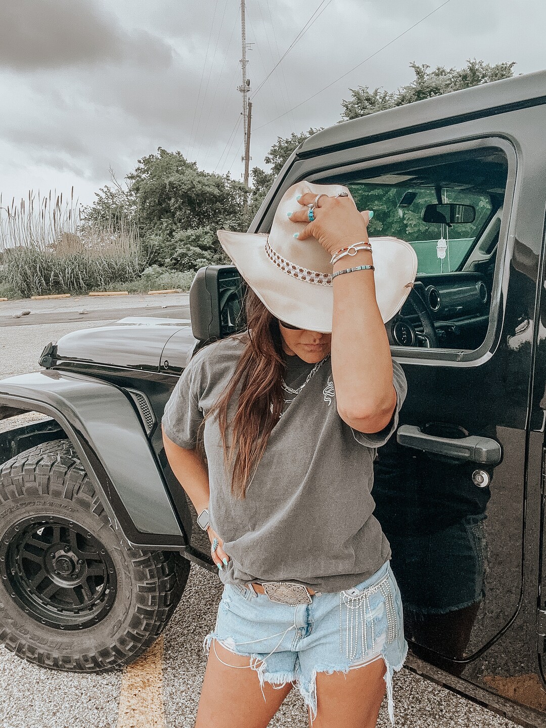 Mystery Distressed Cowboy Hats for Women, Custom Cowboy Hat, Wide Brim ...