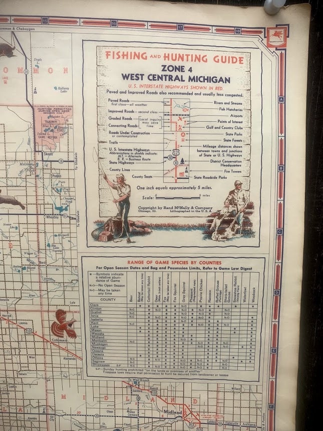 1941 Michigan Fishing and Hunting Guide Published by - Etsy