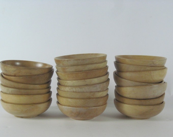 Set of 21 Vintage Carved Wood Rice Bowls Marked japan - Etsy