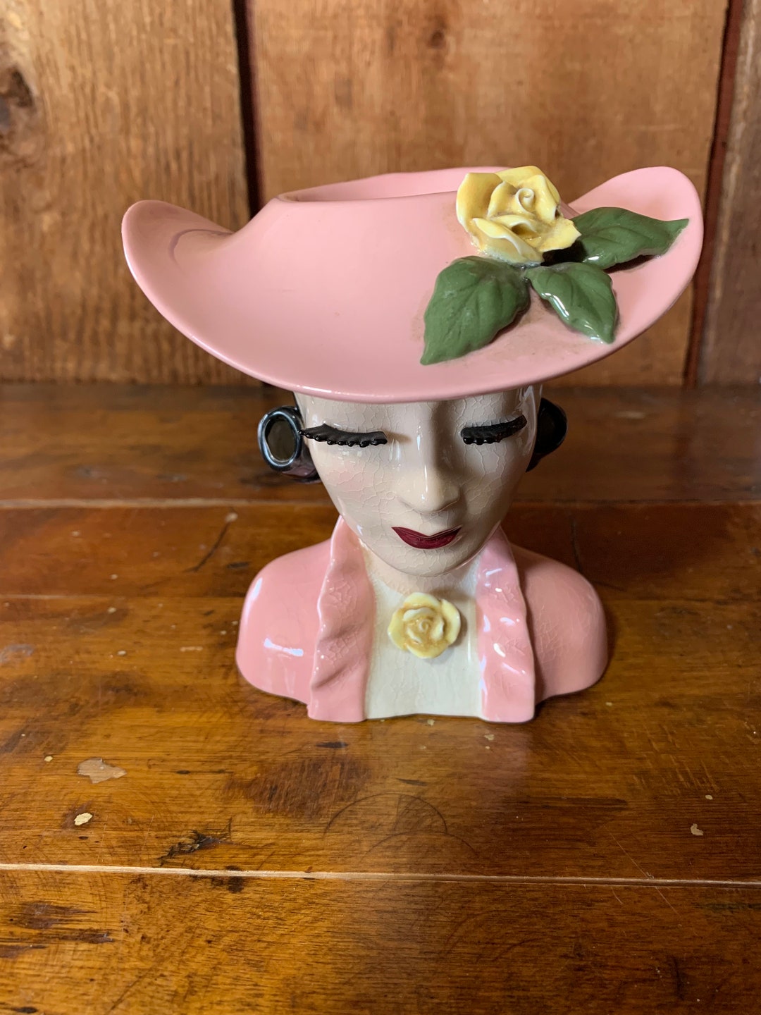 Pink Lady Head Vase - Etsy