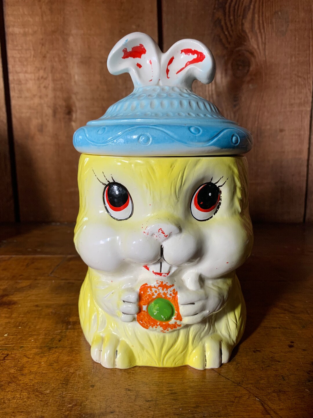 Vintage Rabbit Cookie Jar - Etsy