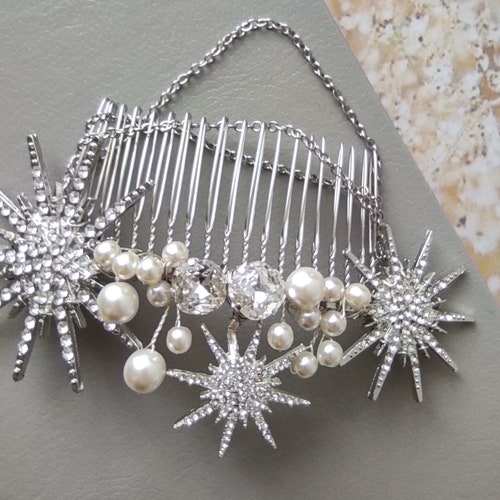 Rose Gold Celestial Star Hair Comb Star Bridal Headpiece - Etsy