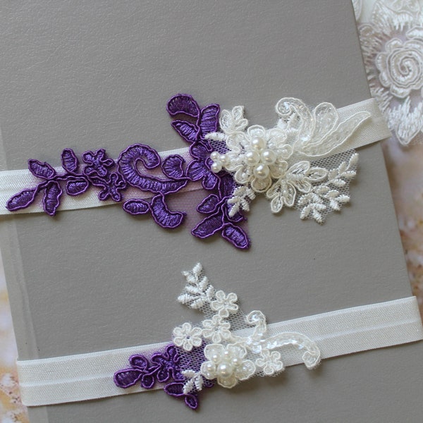 Purple Bridal Garter - Etsy
