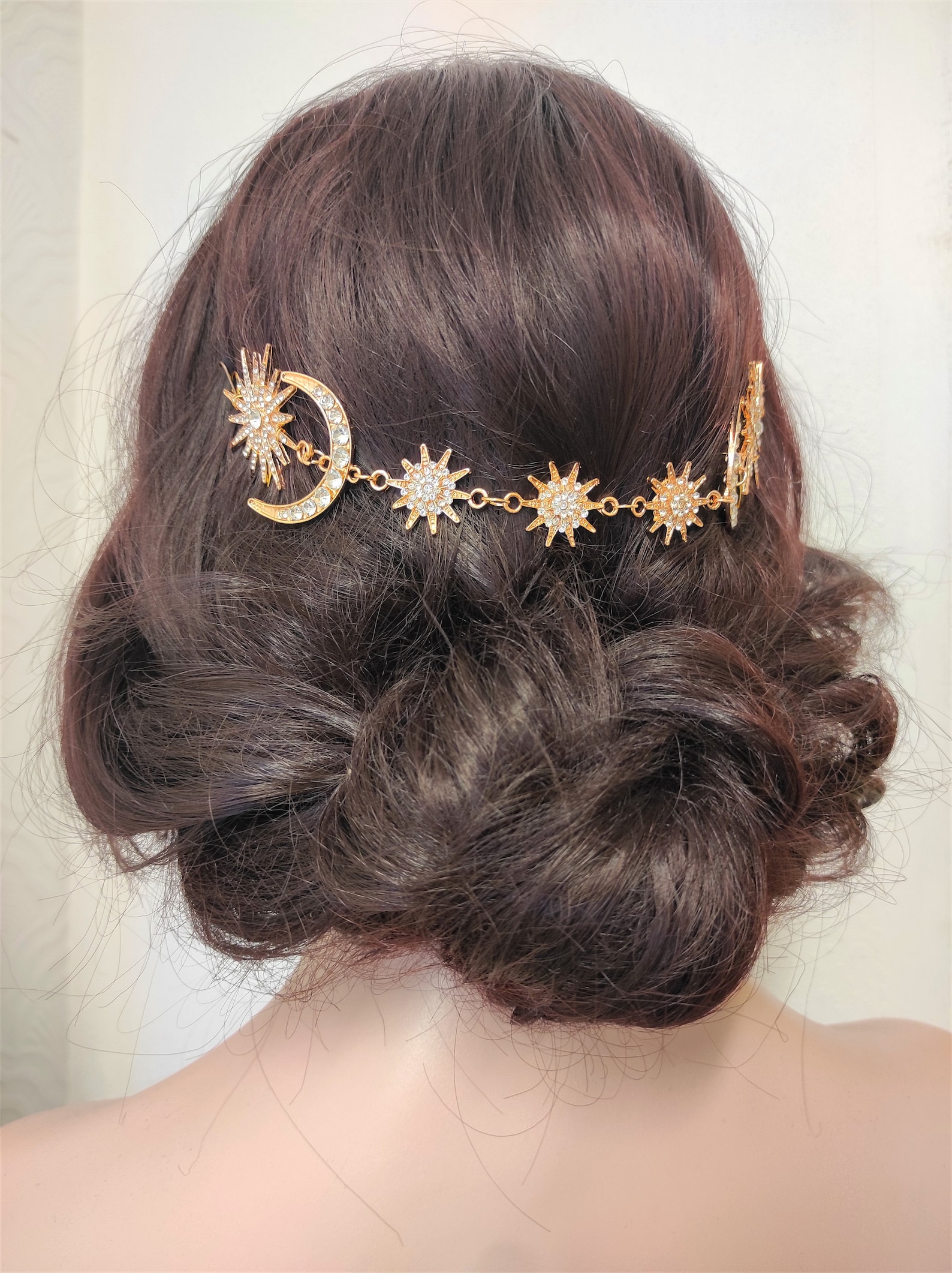 Celestial Hair Pins, Star Hair Pins, Star Hair Piece, Gold Headpiece ...