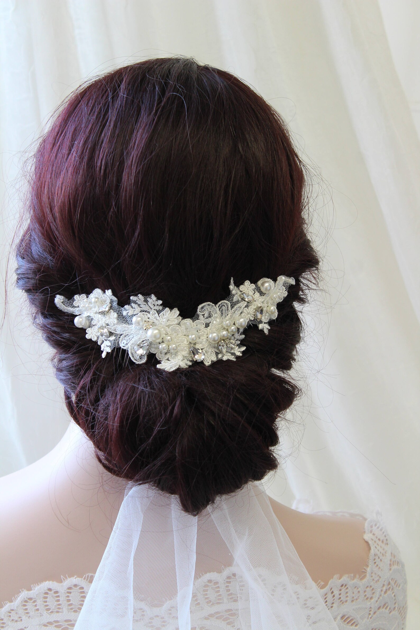Ivory Lace Hair Comb, Bridal Hair Comb, Lace Headpiece, Bridesmaid ...