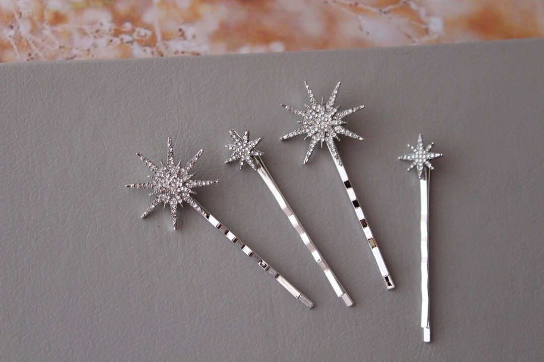 Silver Celestial Hair Pins Star Hair Pins Star Hair Piece - Etsy