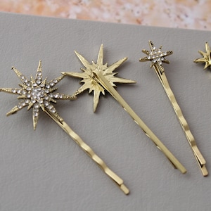 Celestial Hair Pins: Star Hair Pins, Star Hair Piece, Gold Headpiece ...