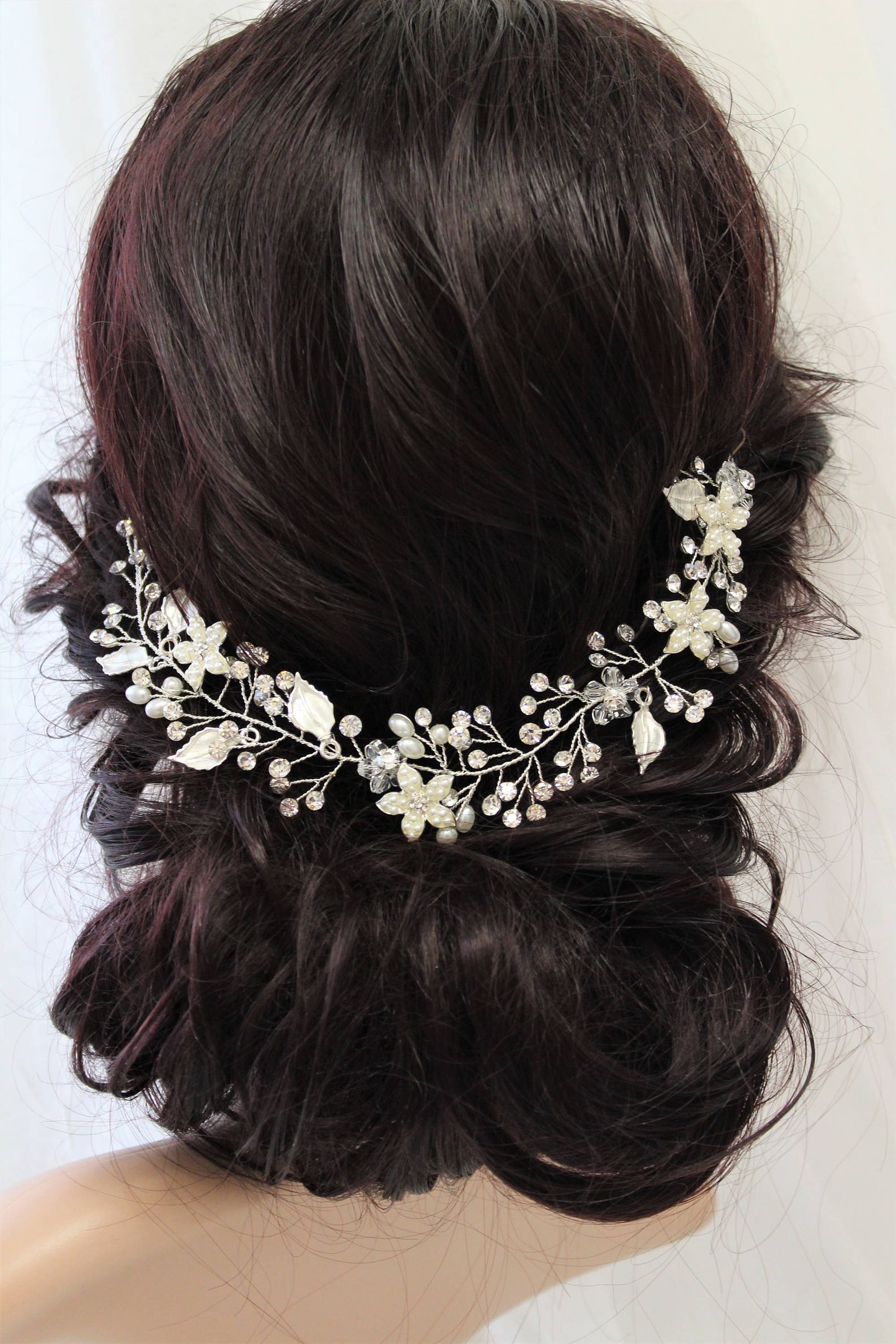 Silver or Gold Bridal Back Headpiece Bridal Hair Comb Wedding Hair ...