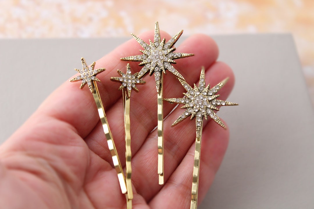 Celestial Hair Pins Star Hair Pins Star Hair Piece Gold - Etsy