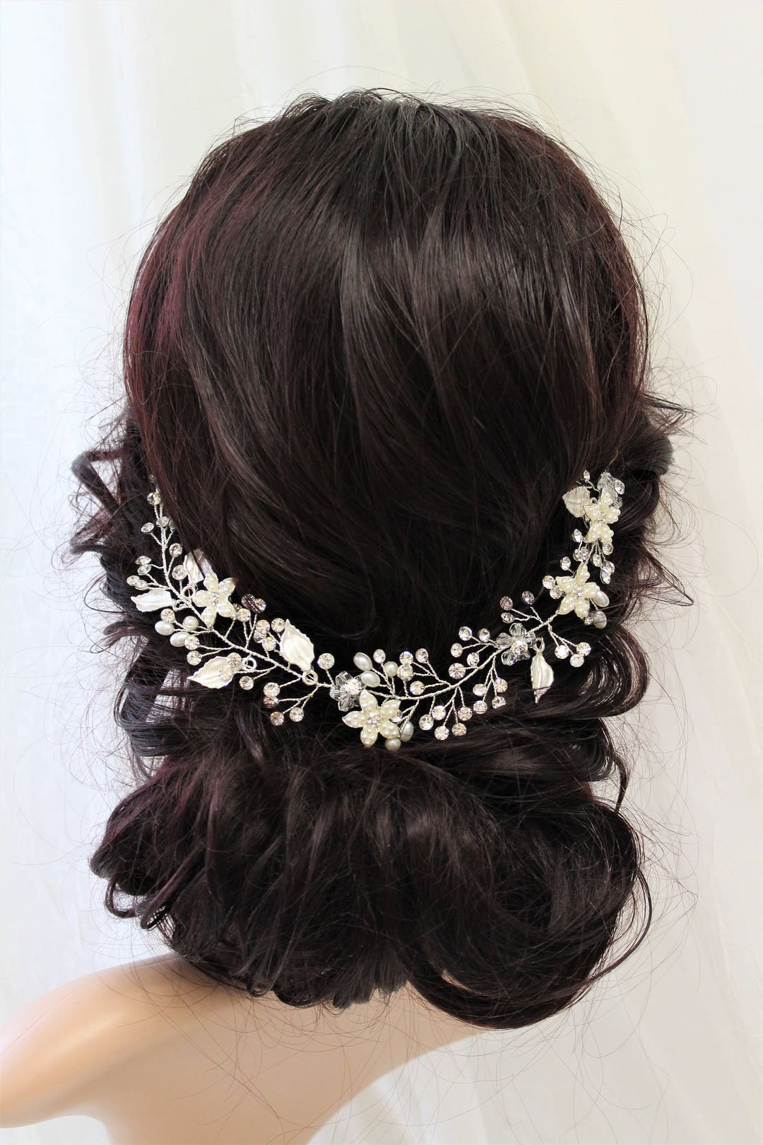 Silver or Gold Bridal Back Headpiece Bridal Hair Comb Wedding Hair ...