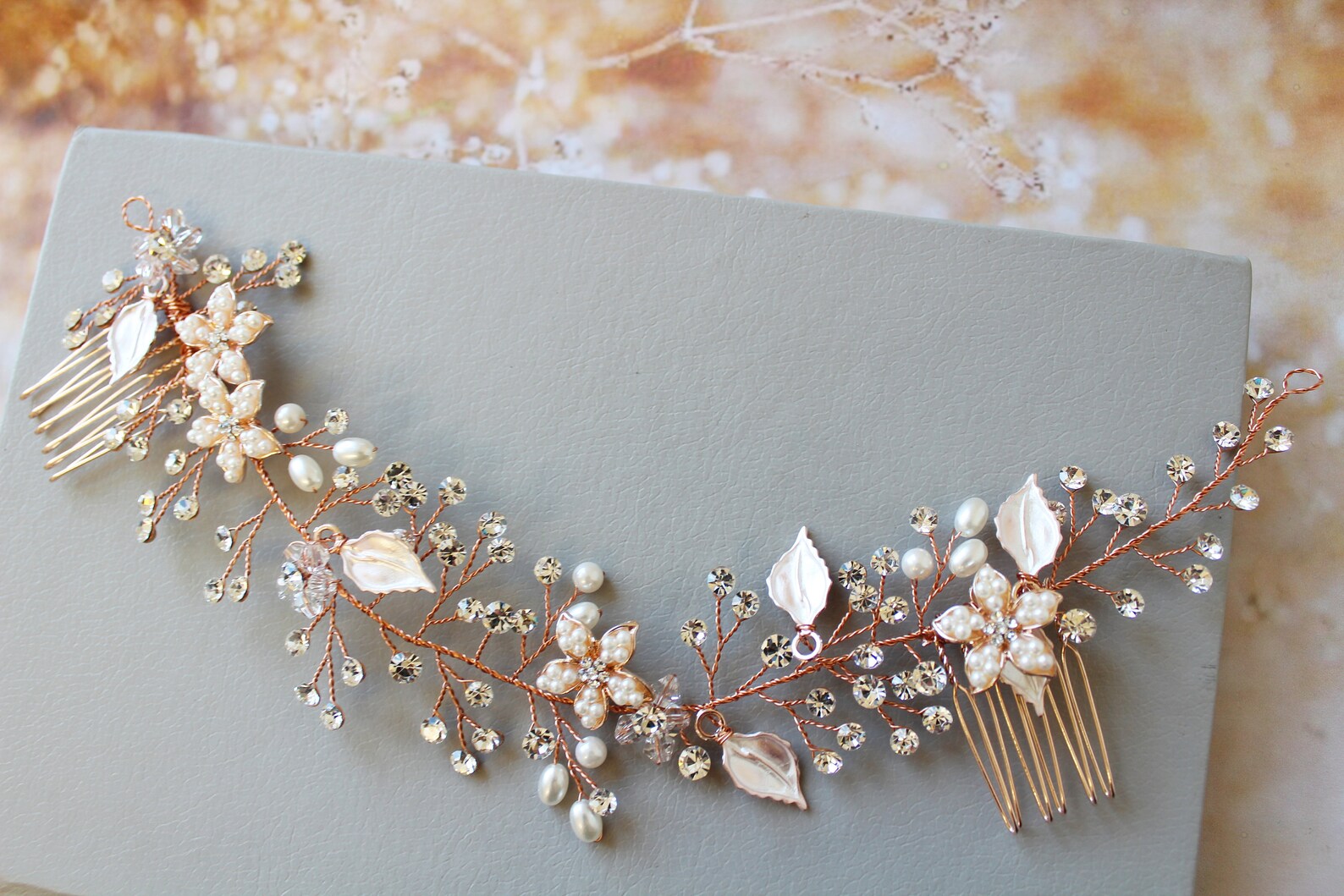 Silver or Gold Bridal Back Headpiece Bridal Hair Comb Wedding - Etsy UK