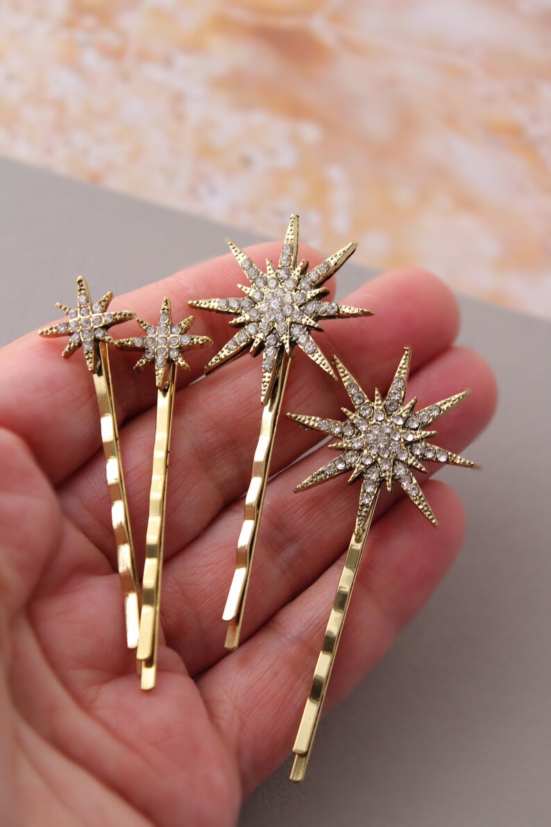 Celestial Hair Pins Star Hair Pins Star Hair Piece Gold - Etsy
