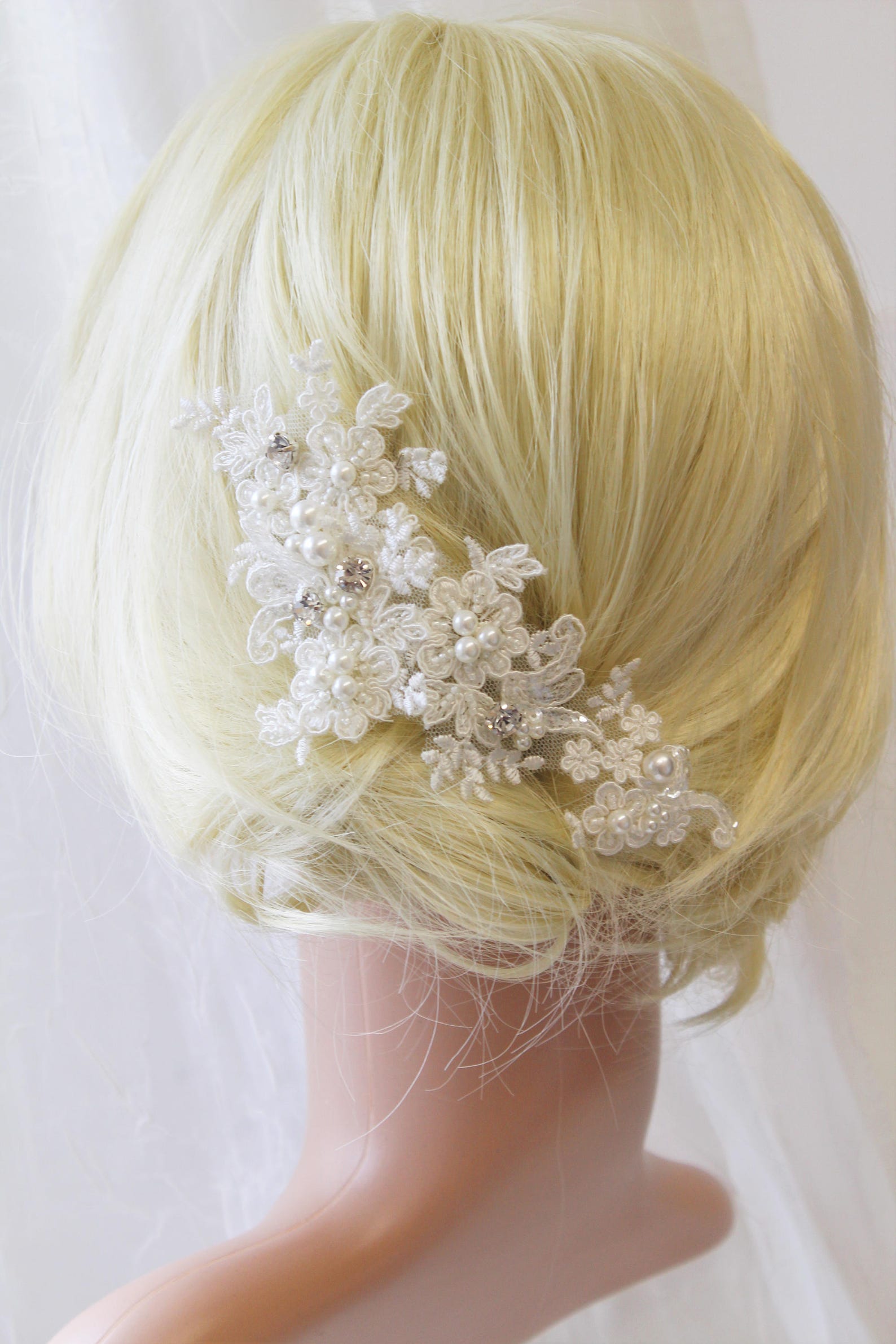 Bridal Hair Comb Wedding Hair Comb Ivory Lace Hair Comb | Etsy