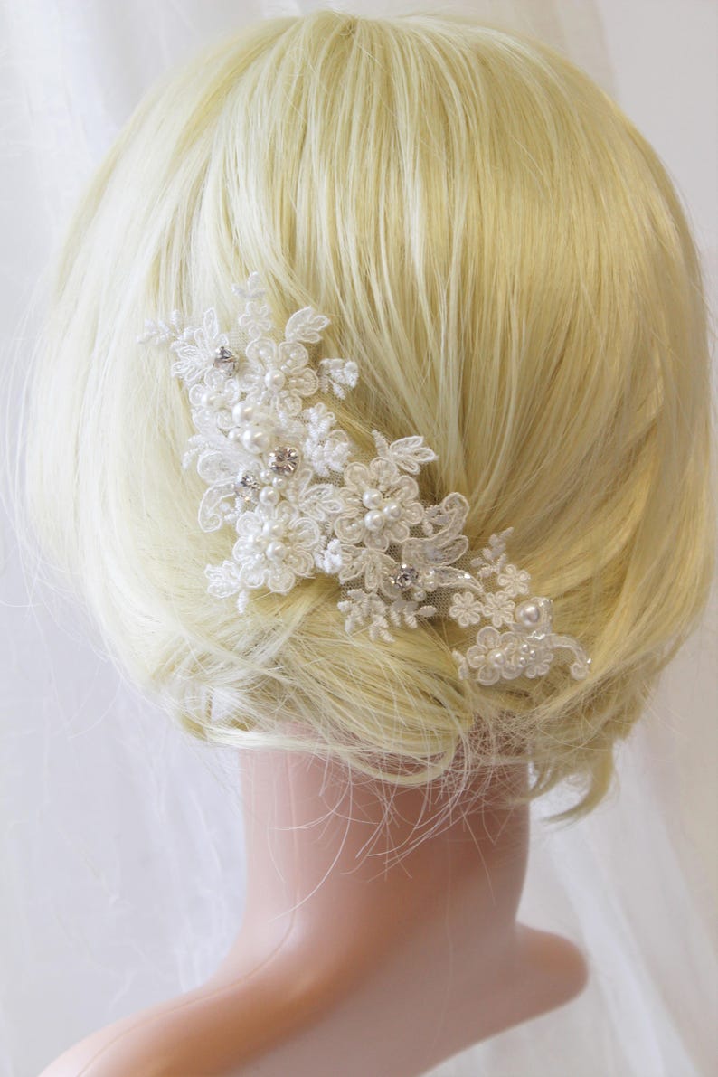Bridal hair comb Wedding Hair comb Ivory Lace hair comb | Etsy