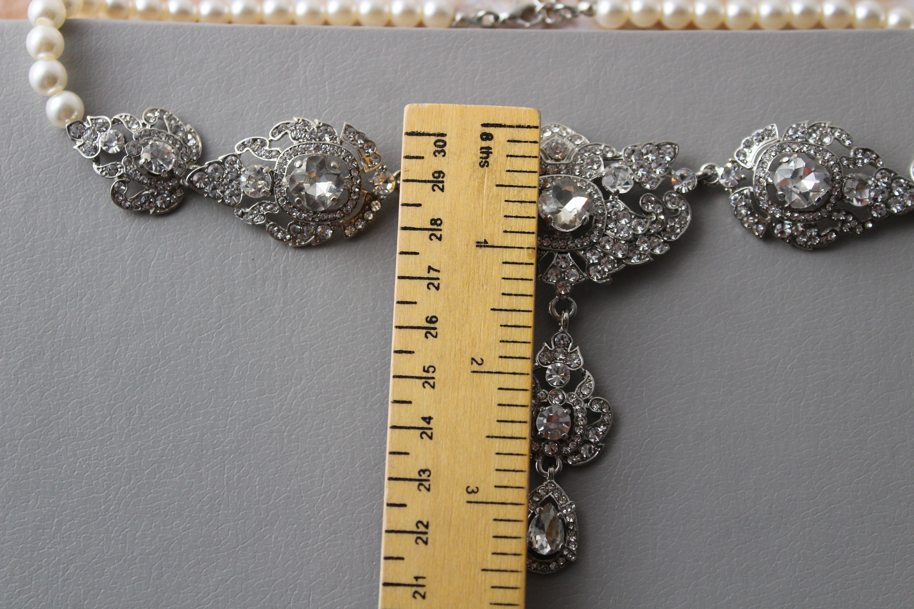 Vintage Style Bride Drop Necklace Crystal and Pearl - Etsy UK