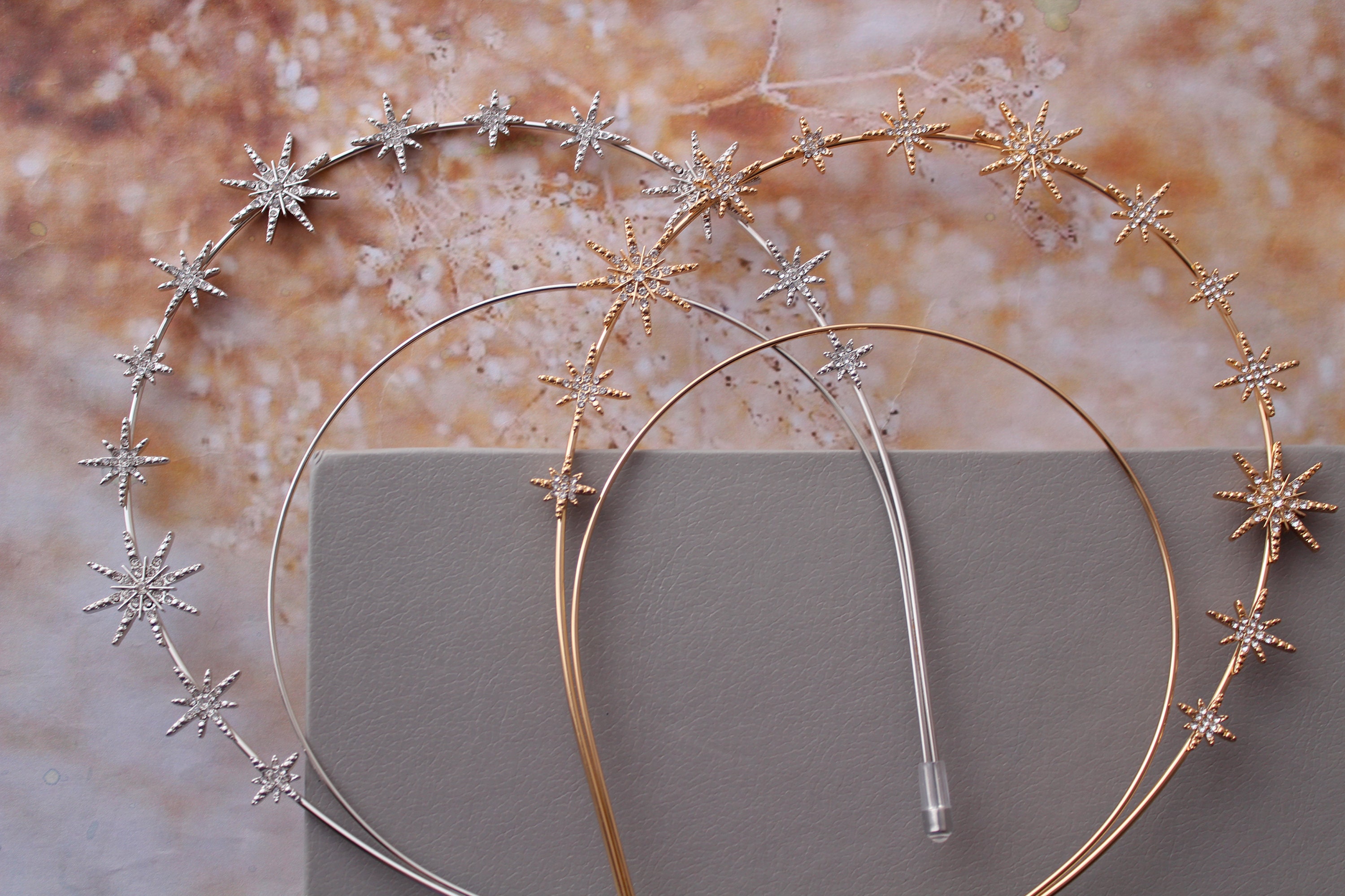 Silver Celestial Star Bridal Crown: Starburst Wedding Headband Crystal ...