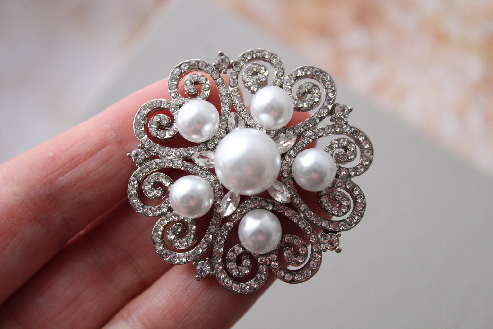 Sapphire Blue Crystal Brooch 1920s Art Deco Brooch Wedding | Etsy UK