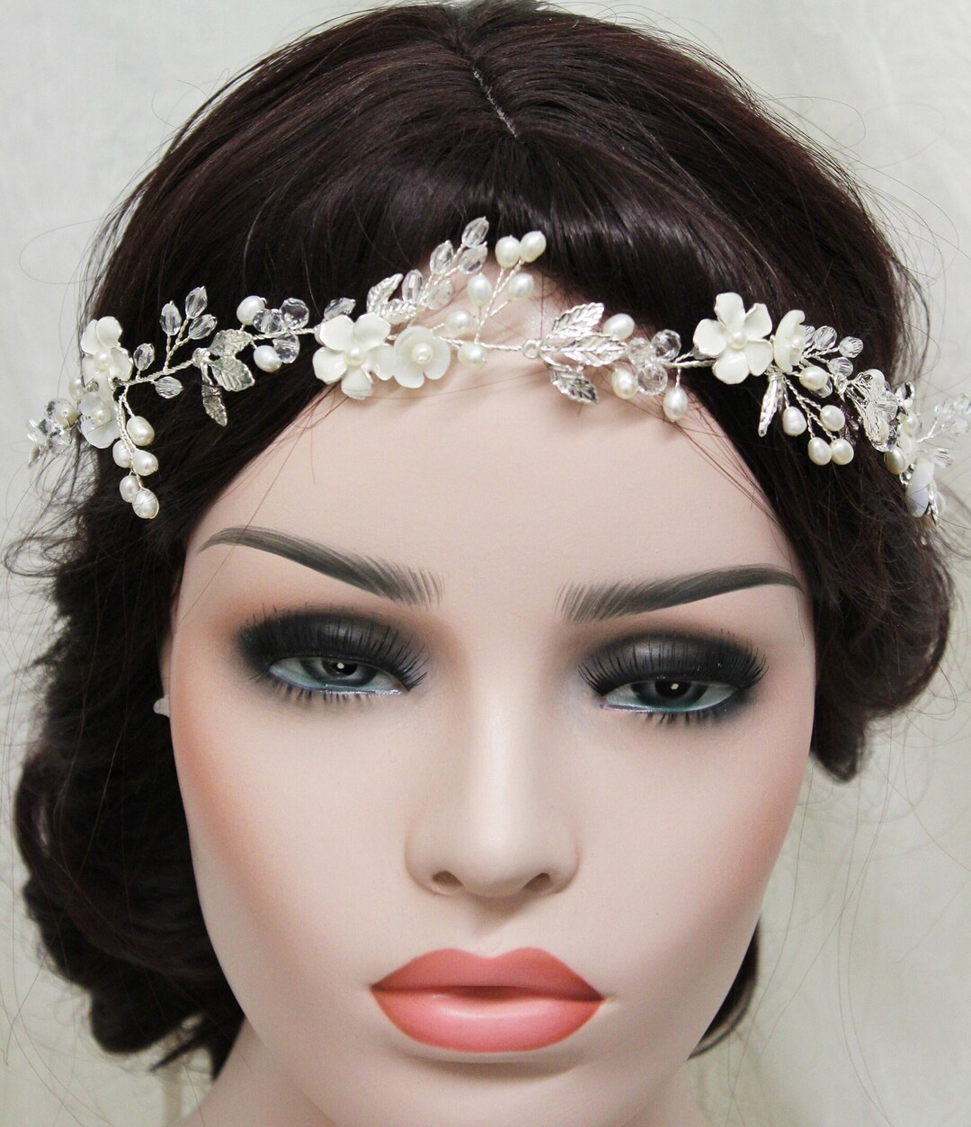 Silver Freshwater Pearl Wedding Hair Vine , Bridal Headpiece, Bridal ...