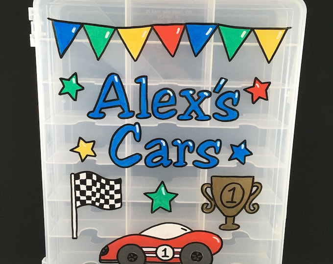 Double Sided Matchbox Car Case, Hand-painted Personalized Toy Car ...
