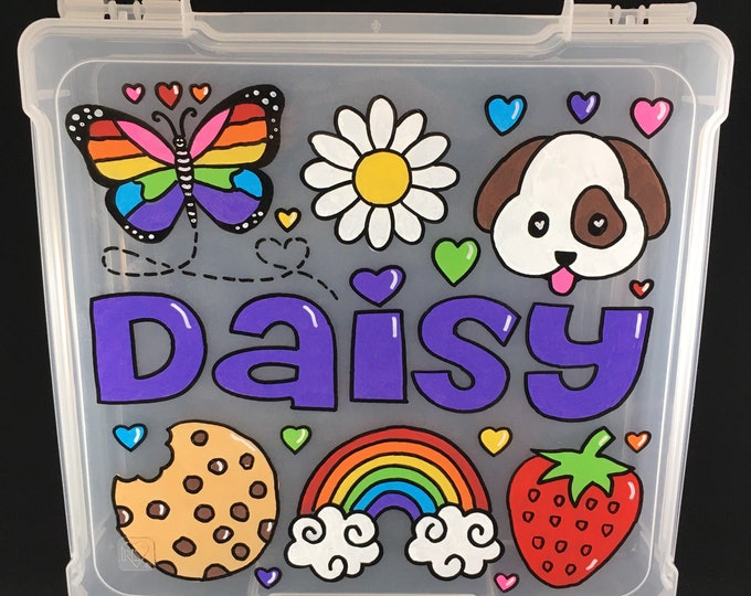 SMALL Hand-painted, Custom Personalized Storage Case, Personalized ...
