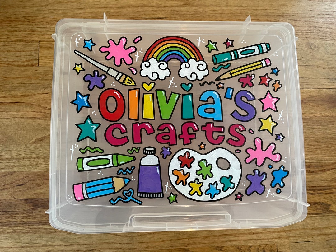 LARGE Hand-painted, Custom Personalized Storage Case, Personalized ...