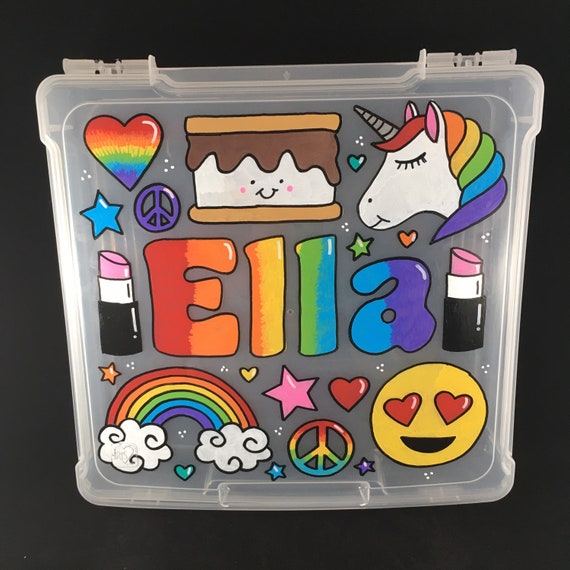 SMALL Hand-painted Custom Personalized Storage Case | Etsy