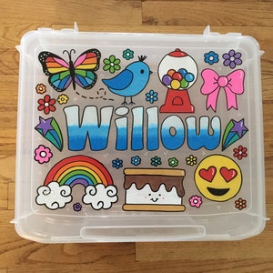 LARGE Hand-painted, Custom Personalized Storage Case, Personalized ...