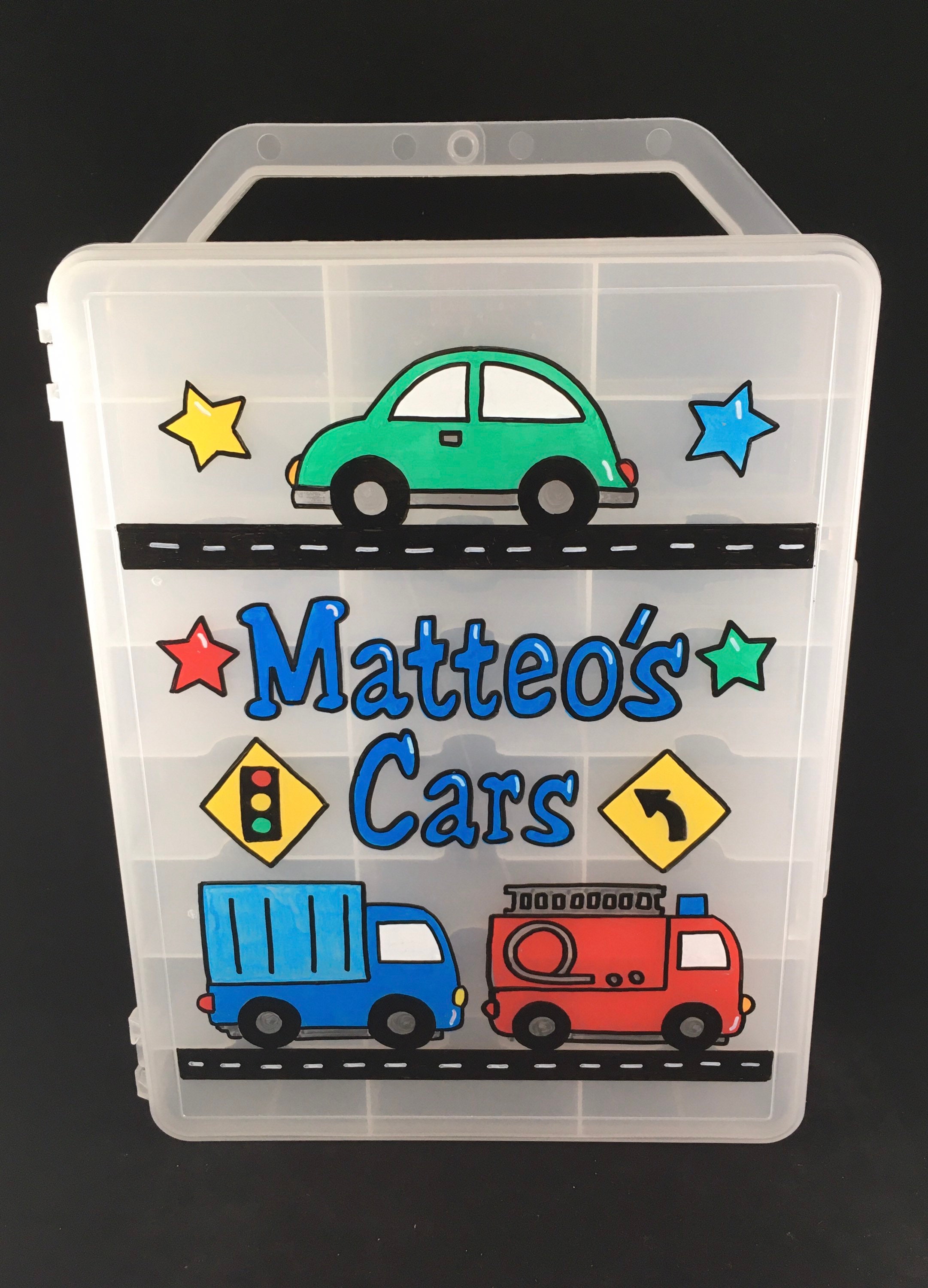 Double Sided Matchbox Car Case Hand-painted Personalized Toy - Etsy