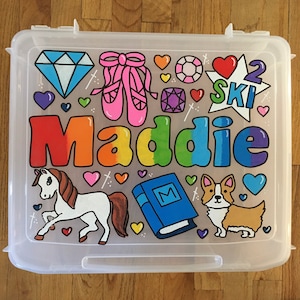 LARGE Hand-painted, Custom Personalized Storage Case, Personalized ...